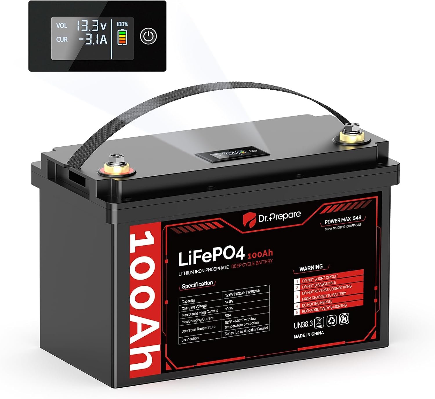12V 100Ah LiFePO4 Battery with LED Meter Review - manxonthebanx.com